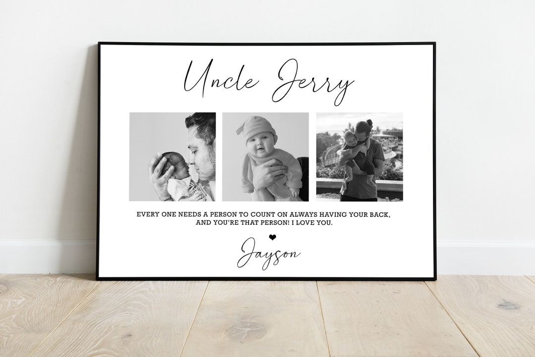 Custom Uncle Photo Gift Print, Personalized Uncle Gift From Niece and ...