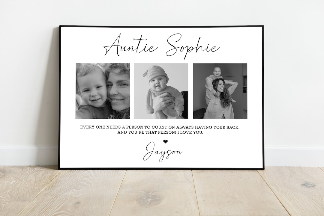 Custom Auntie Photo Gift Print, Auntie Gift, Personalized Aunt Gift ...