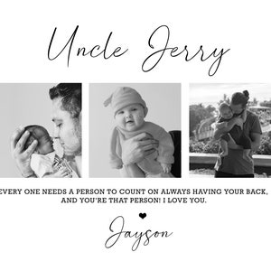 Custom Uncle Photo Gift Print, Personalized Uncle Gift From Niece and ...