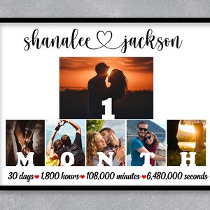 Personalized First Date, One Month Anniversary, First Month Together ...