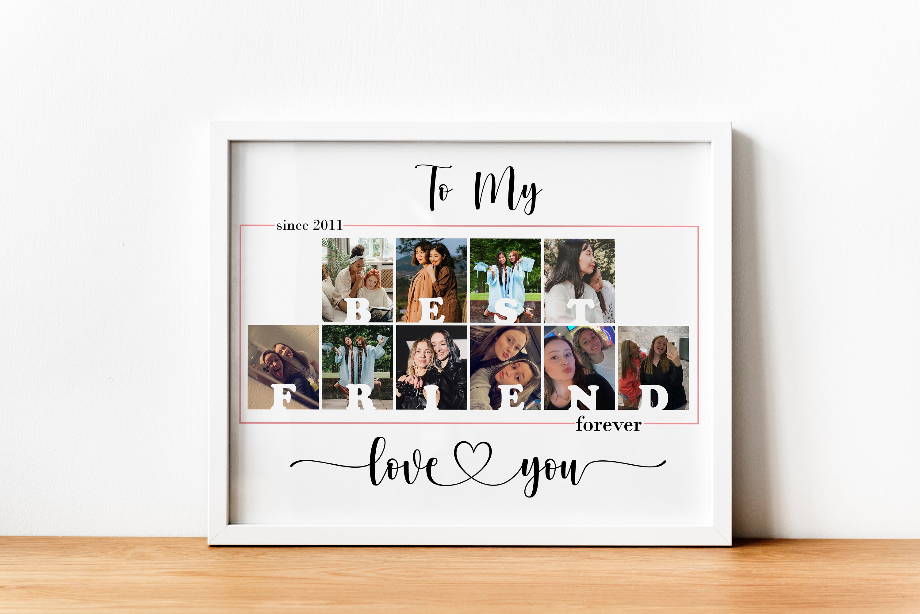 Bestie Personalized Collage Gift Gift for Best Friend Photo | Etsy