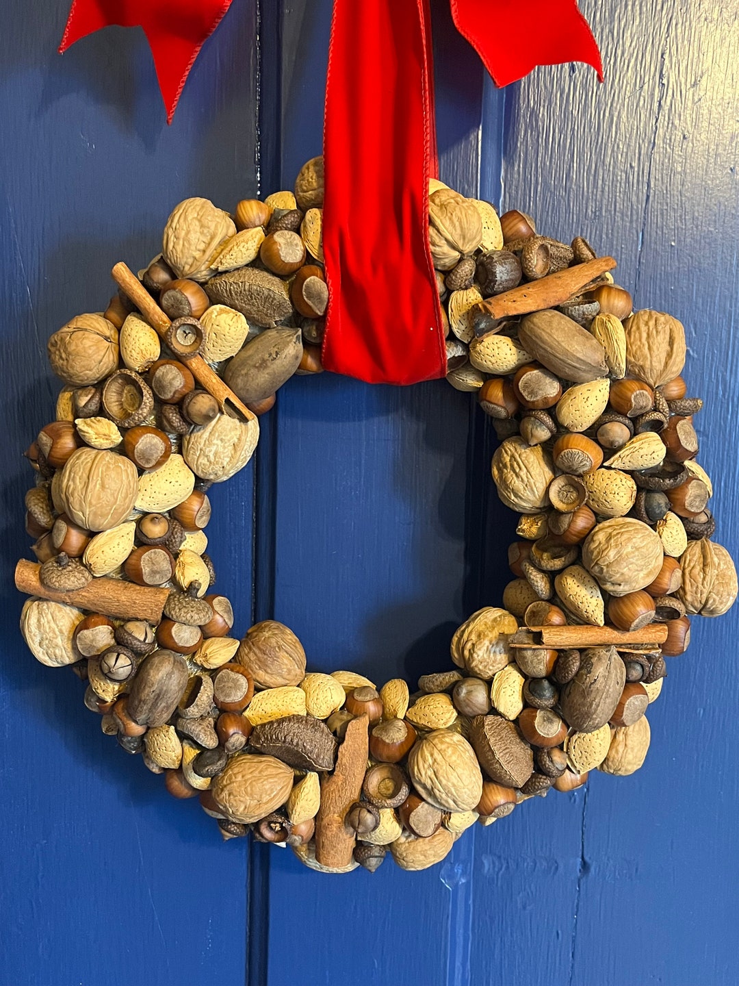 Holiday Nut Wreath | Natural Acorn Wreath | Cinnamon & Nuts | Natural ...