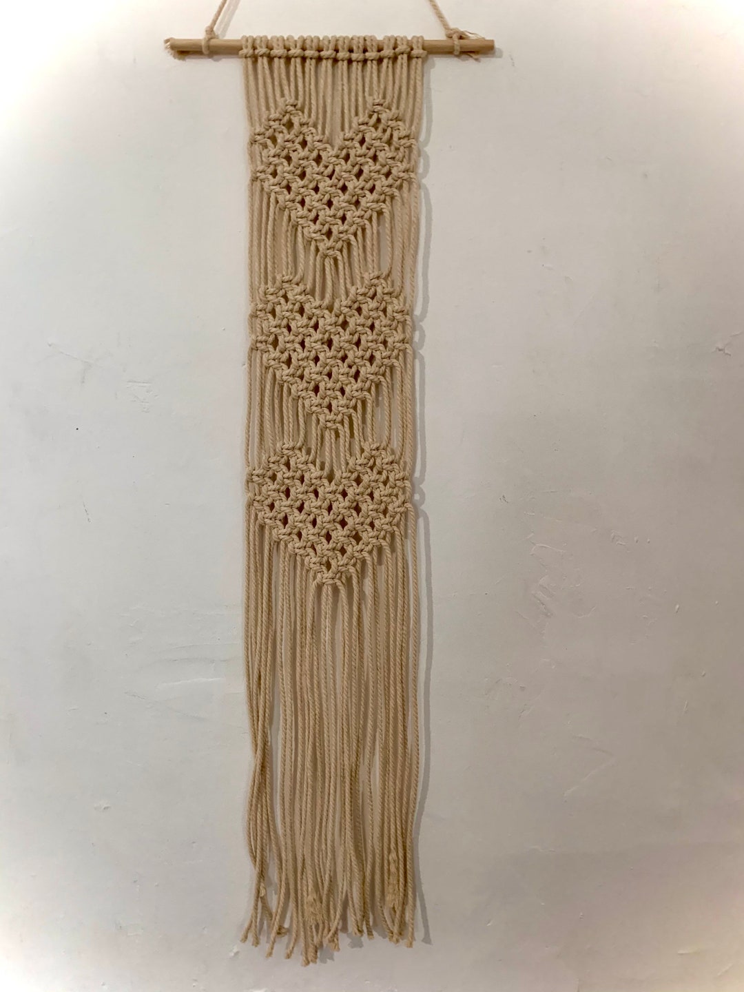 3 tapices de pared de macramé de corazón - Etsy España