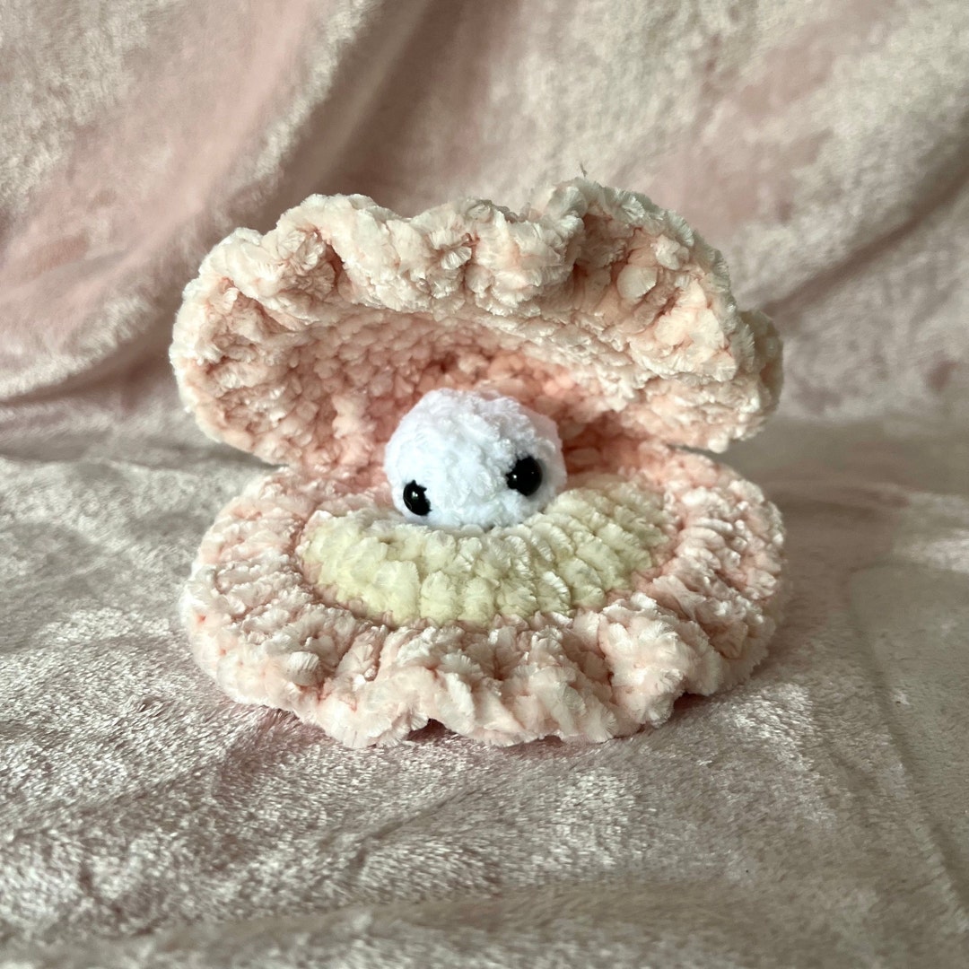 Crochet Oyster Toy Amigurumi Soft Velvet Plush | Pink Yellow Chubby - Etsy