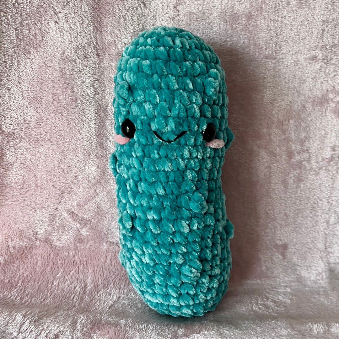 Crochet Pickle Toy Amigurumi Soft Velvet Plush Medium Chubby Happy Sad ...