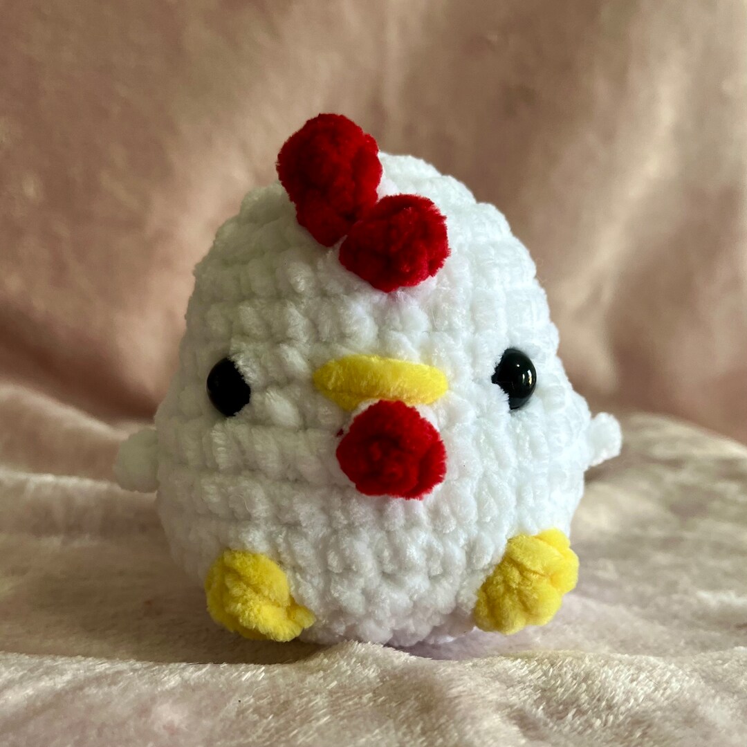 Mini Crochet Chicken Toy Amigurumi Soft Chenille Plush | Chubby Farm ...