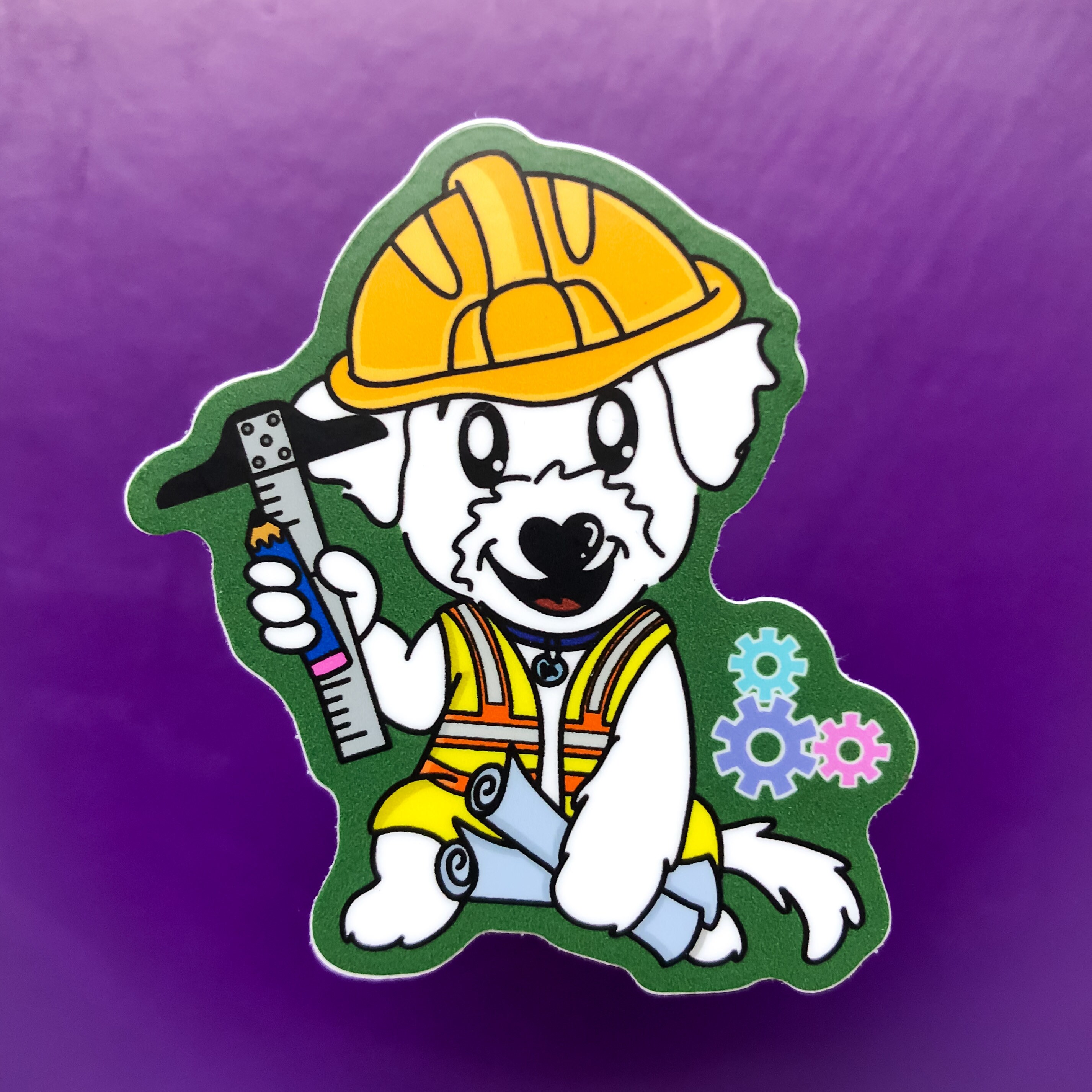 Engineer Minnie Engineering Sticker Bichon Frise Poodle | Etsy