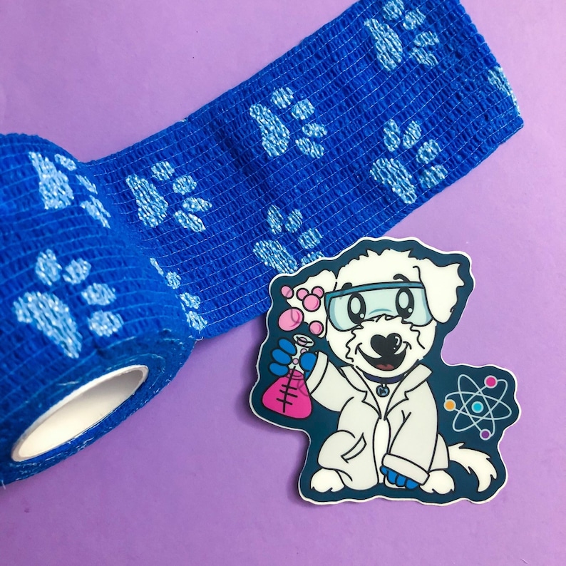 Science Bichon Poodle Sticker | Dog in Labcoat, STEM Vinyl Sticker - Etsy