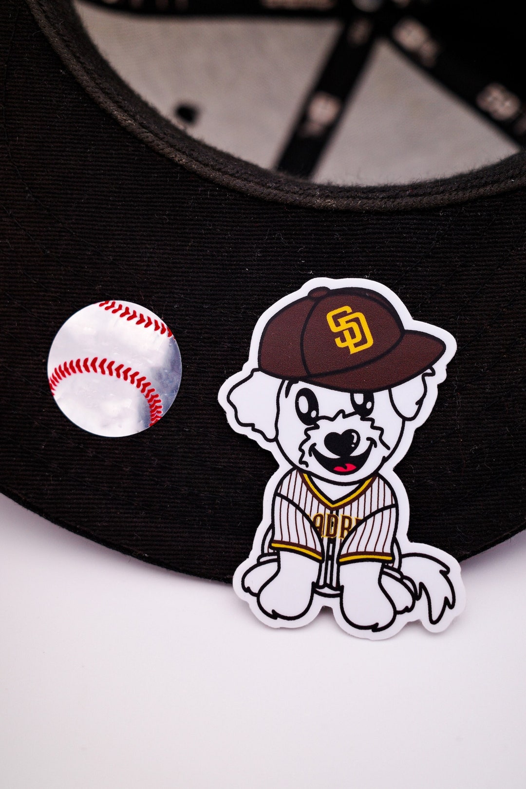 SD Padres Minnie Bichon Poodle Vinyl Sticker | Baseball Puppy - Etsy