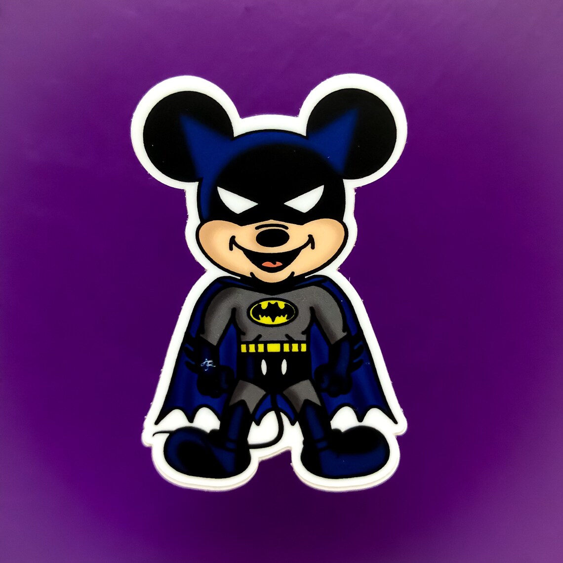 Batman X Mickey Batman Sticker L Mickey as Batman Mickey | Etsy
