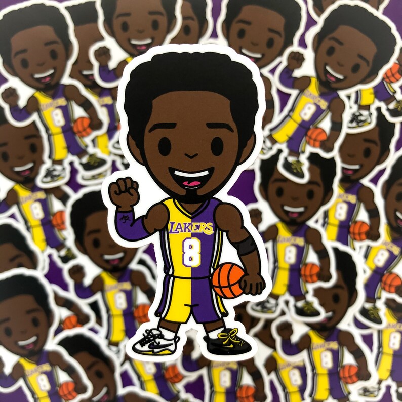Kobe Bryant Sticker 8 Split Jersey Purple and Gold - Etsy