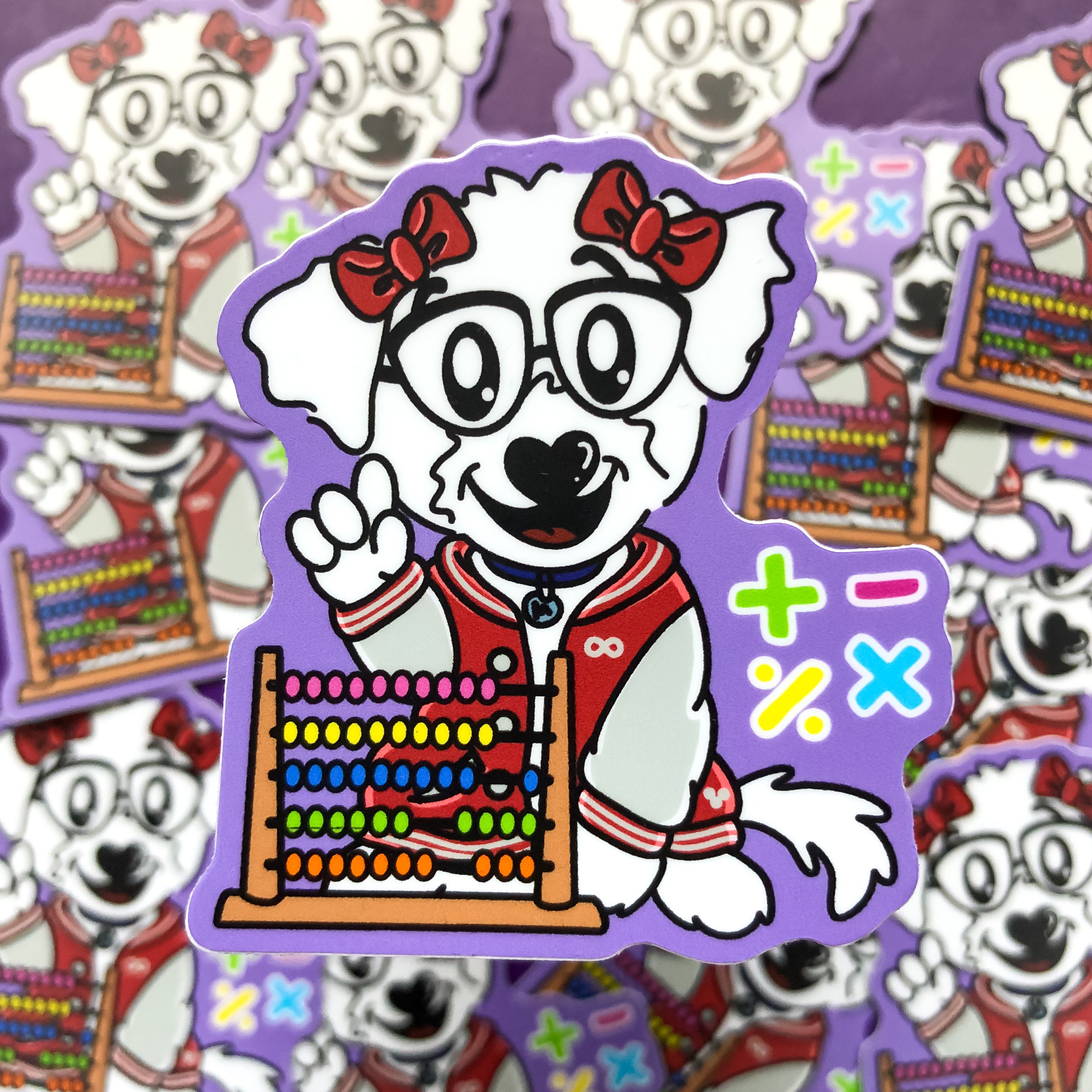 Mathlete Minnie Math Sticker Bichon Frise Poodle Sticker | Etsy