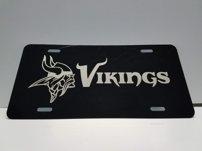 Laser Engraved Custom Vanity Plate Car Tag, Vikings - Etsy