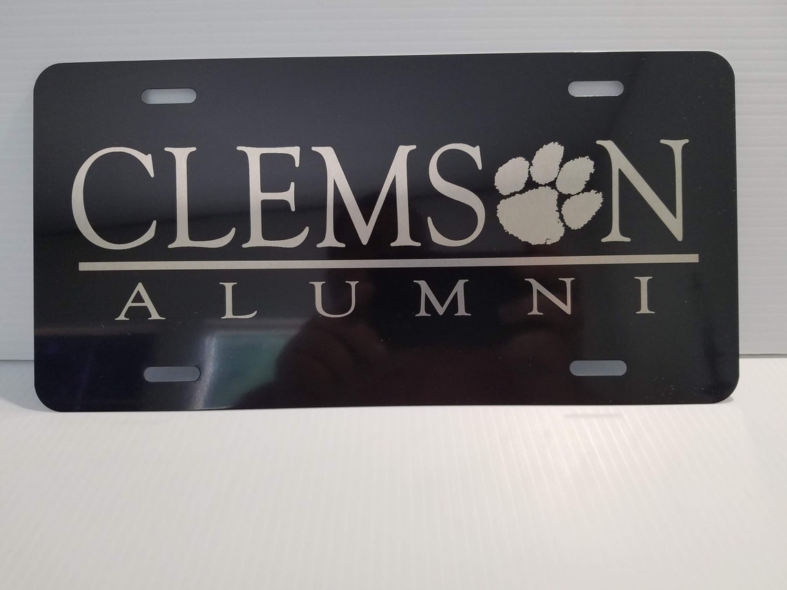 Laser Engraved Custom Vanity Plate Car Tag, Clemson Alumni - Etsy