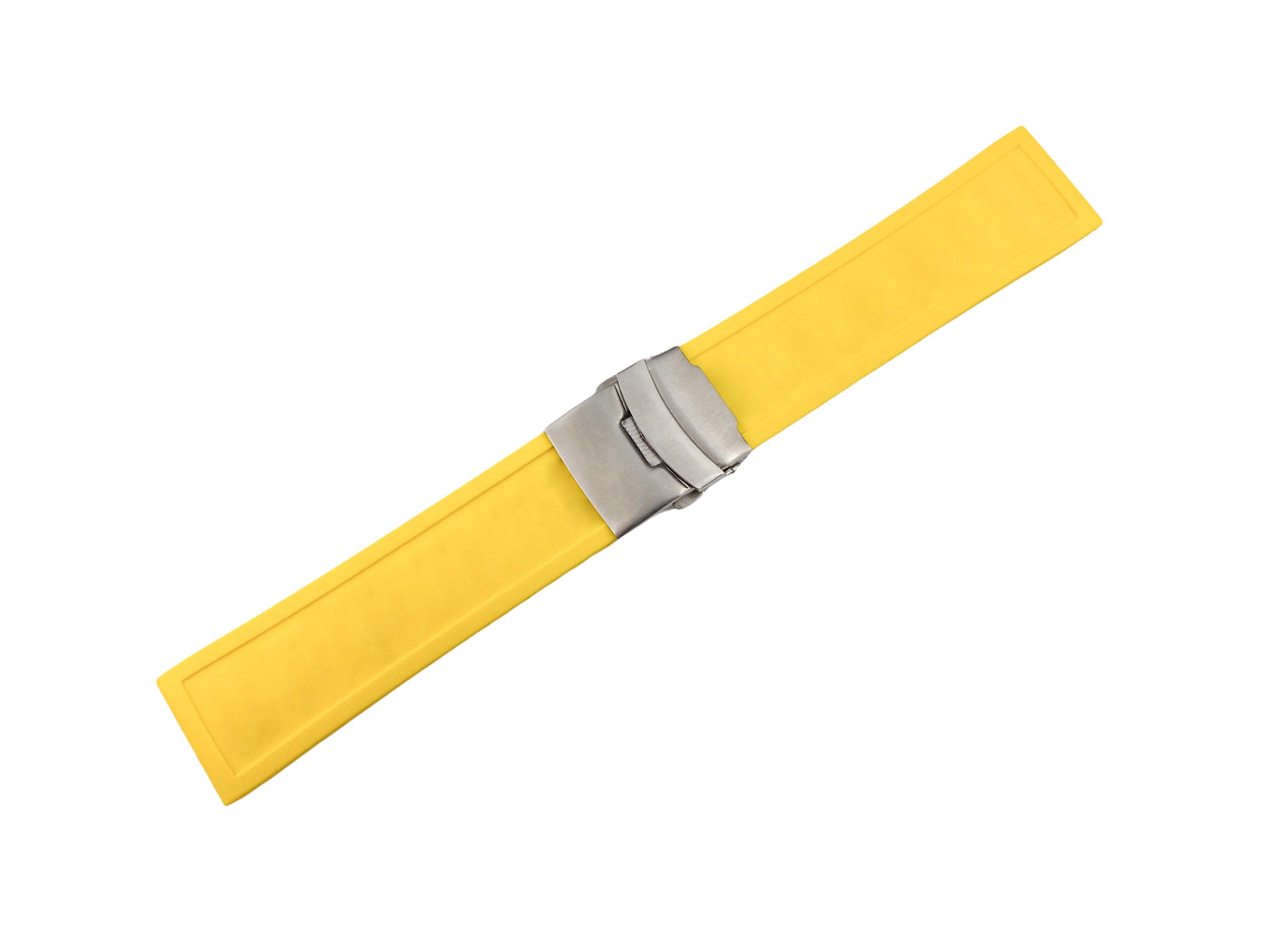 Yellow 22mm 24mm Rubber Silicone Strap Band Compatible With BRT Diving ...