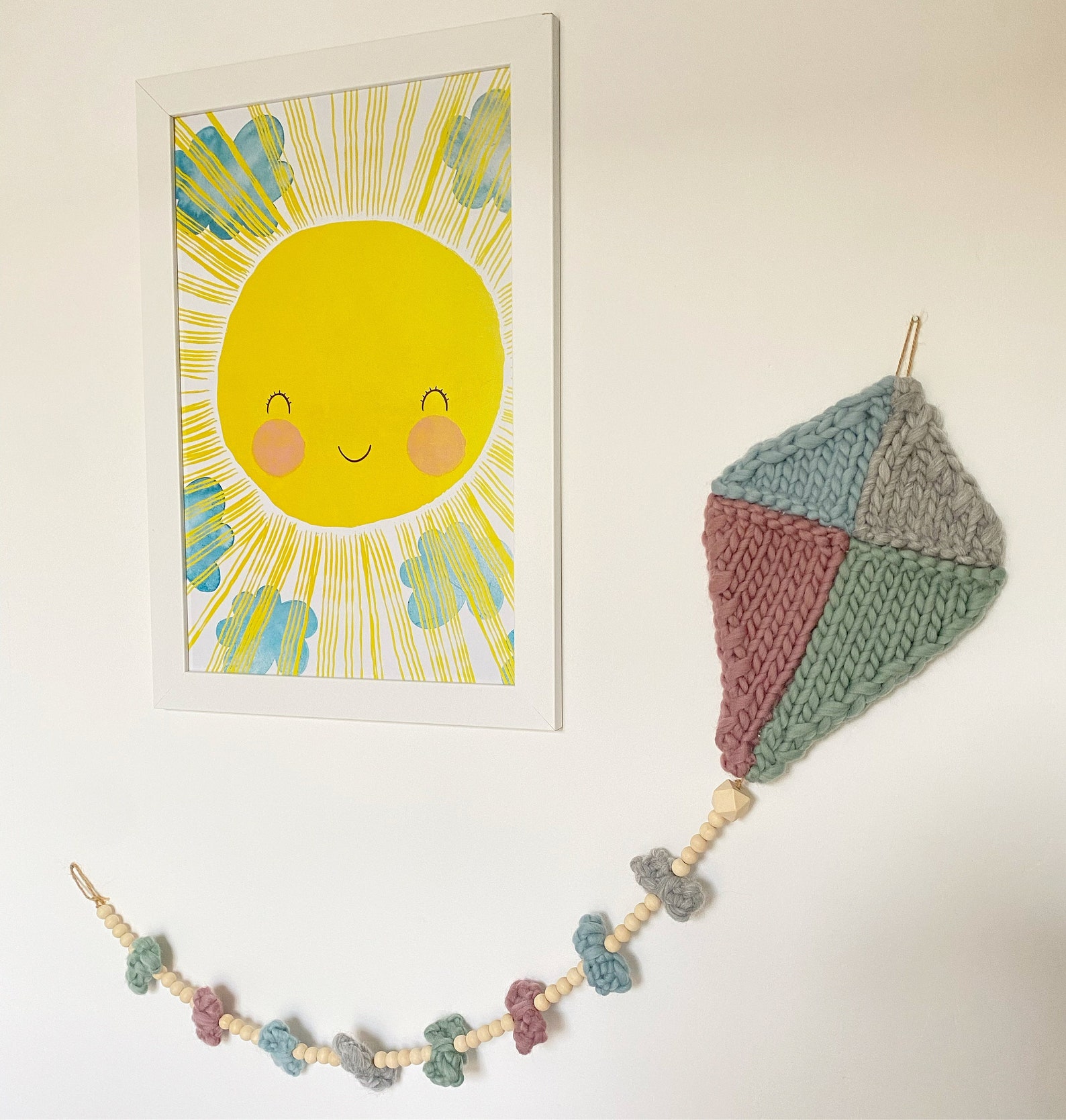 KNITTING PATTERN: Knitted Kite Wall Decoration Pattern (PDF Download ...