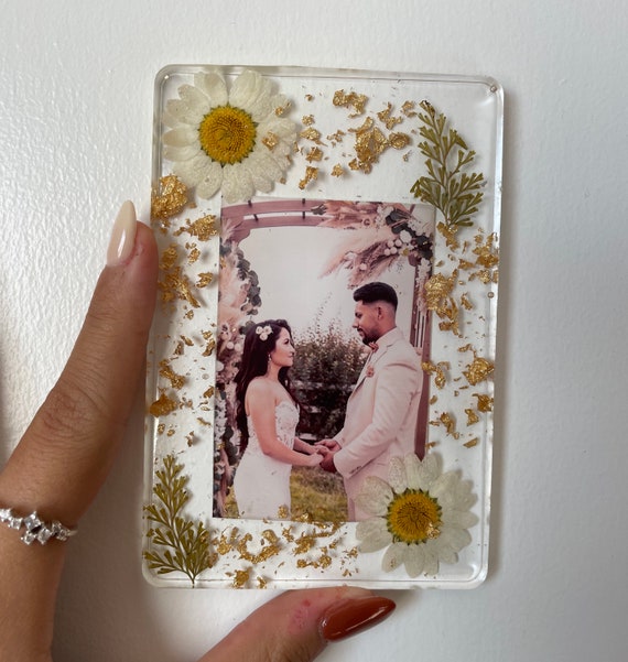 Resin Customizable Photo/note Rectangle Resin Flower Photo - Etsy