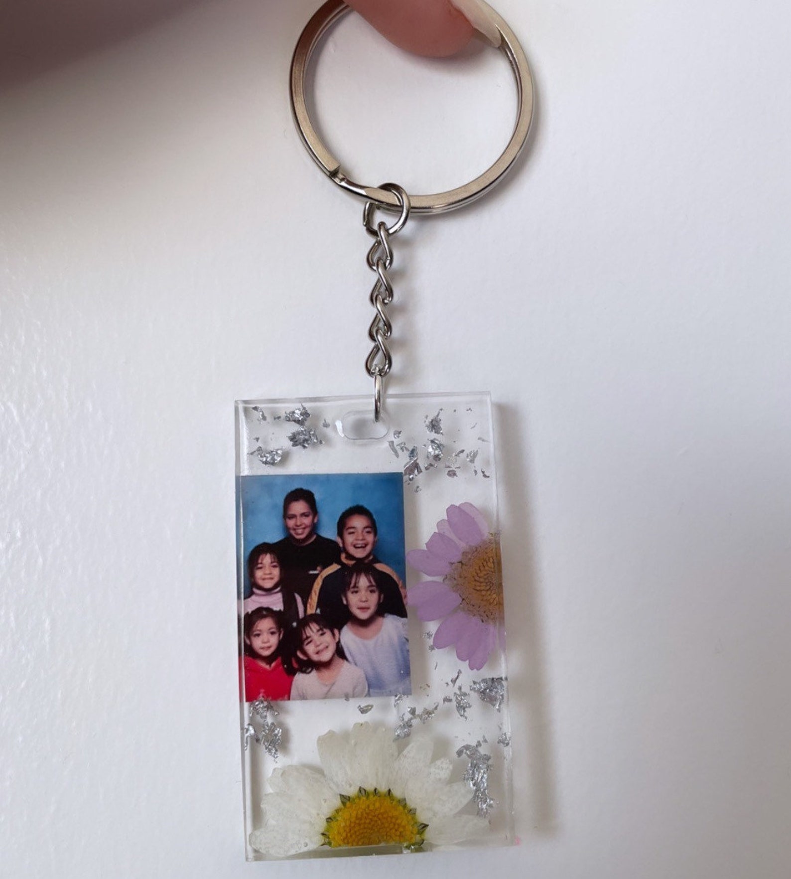 Rectangle Customizable Photo Resin Flower Personalized - Etsy