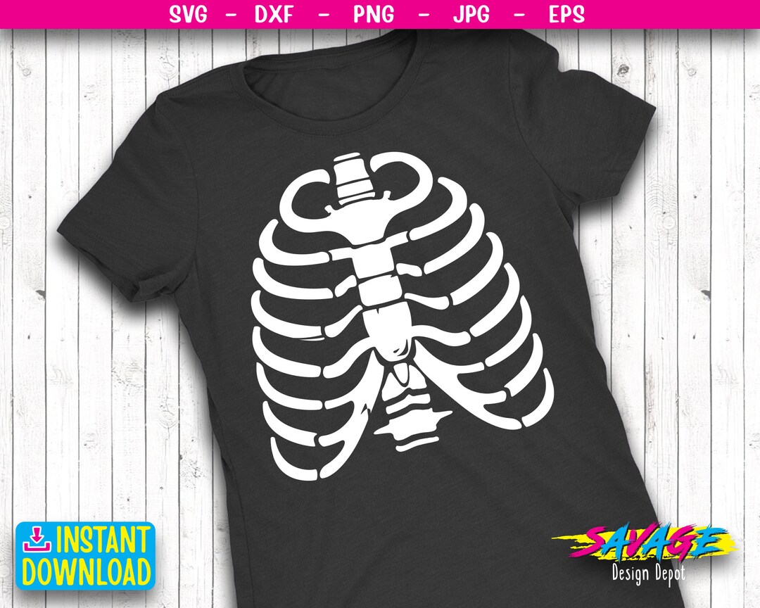 Ribcage SVG Ribcage Halloween SVG Halloween T-shirt Design SVG Files ...