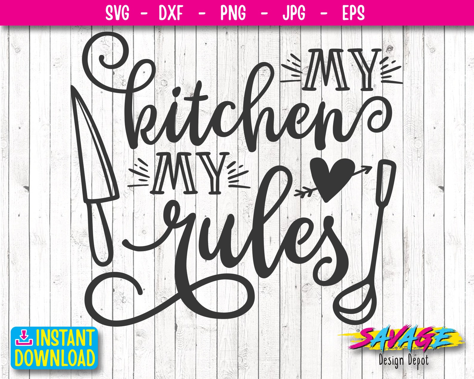 My Kitchen My Rules SVG Kitchen Apron Svg Kitchen Towel SVG | Etsy