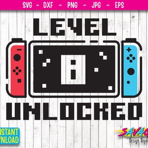 Level 8 Unlocked SVG 8th Birthday Boy Eight Years Old Gamer Funny Kids ...