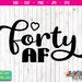 Birthday SVG 40th Birthday SVG Forty AF Svg Fortieth - Etsy Canada