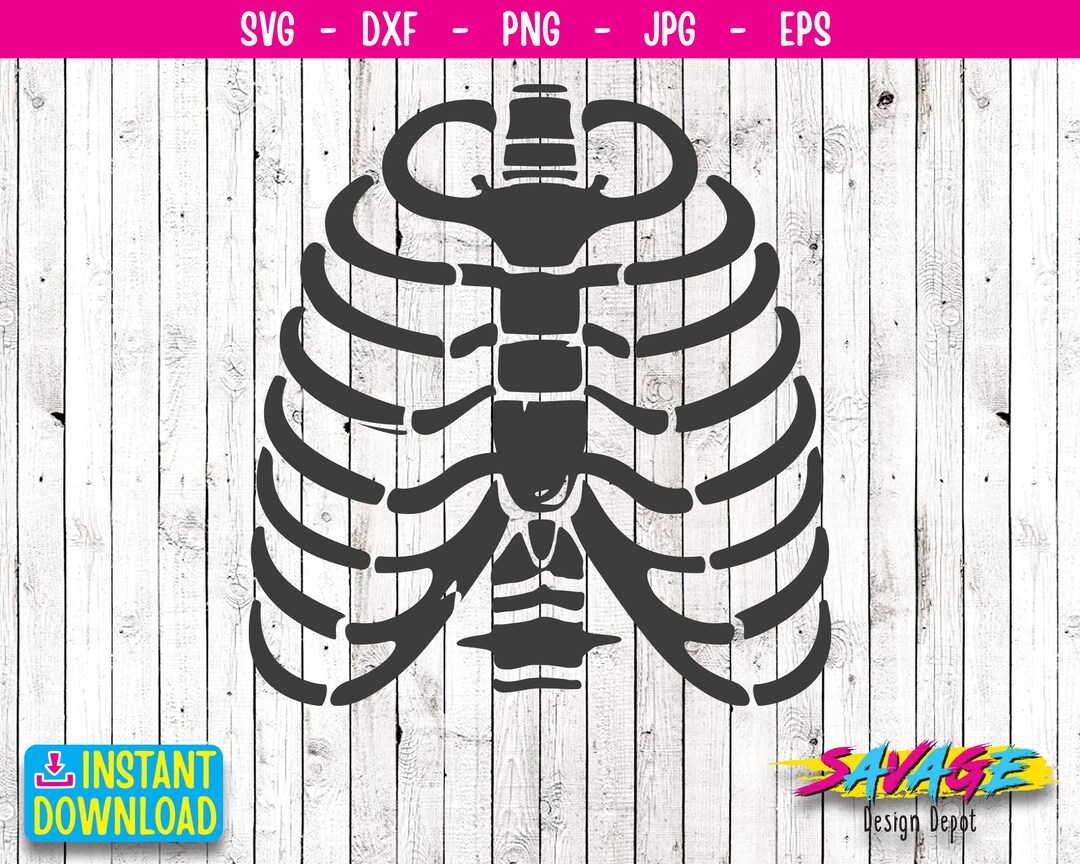 Ribcage SVG Ribcage Halloween SVG Halloween T-shirt Design SVG Files ...