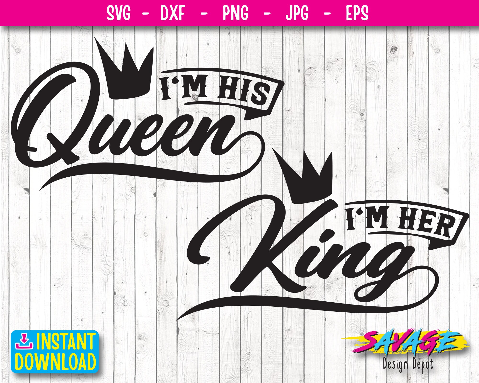 I'm His Queen SVG I'm His King Svg Funny Marriage - Etsy Canada