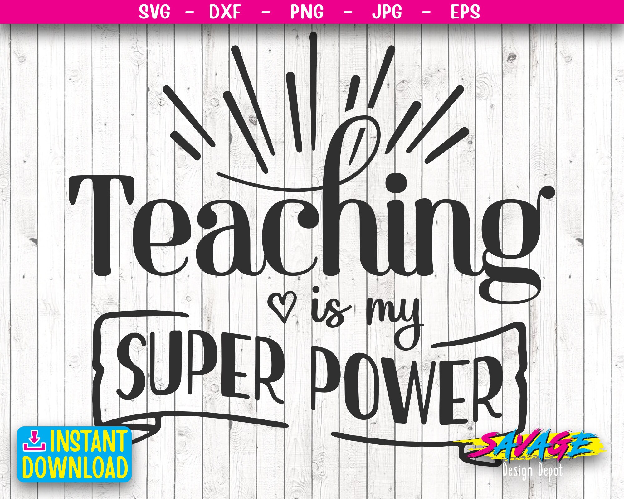 Teaching is My Super Power SVG Back to School Cut File | Etsy