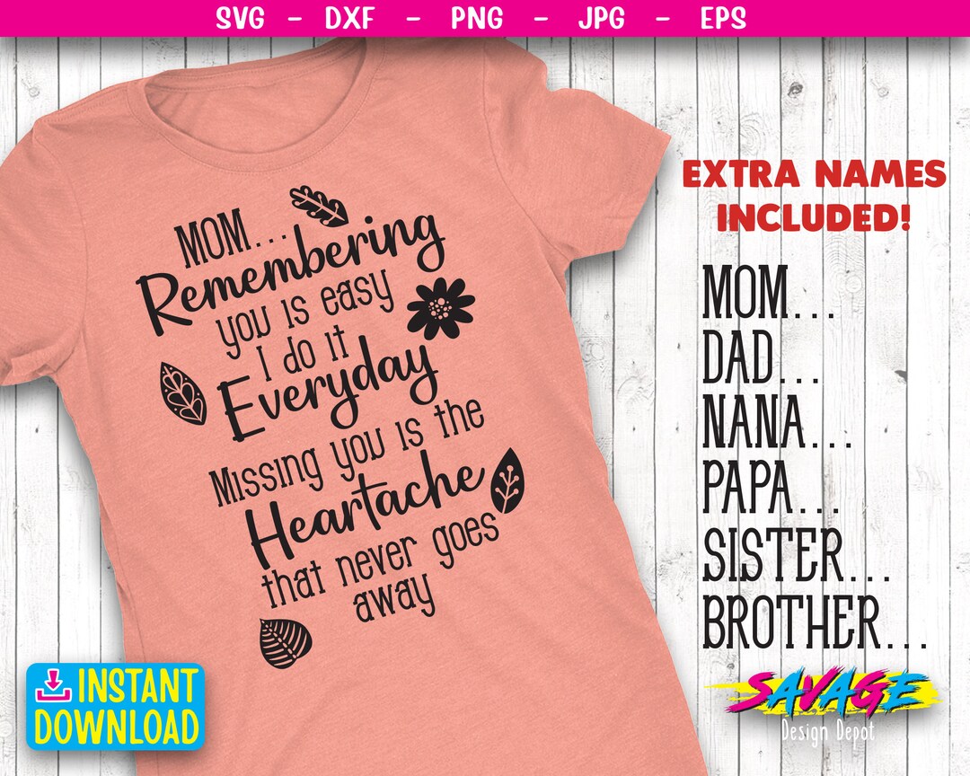 Mom Remembering You is Easy I Do It Every Day Missing You is the ...