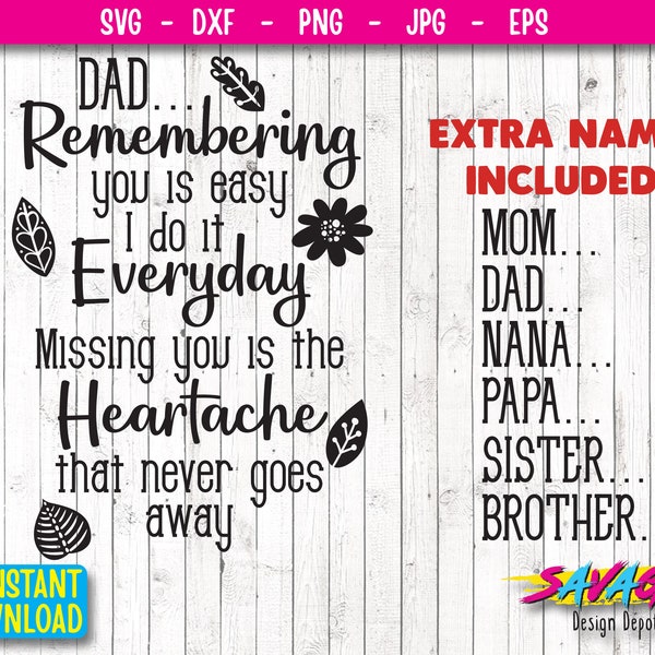 Remembering You is Easy Svg - Etsy