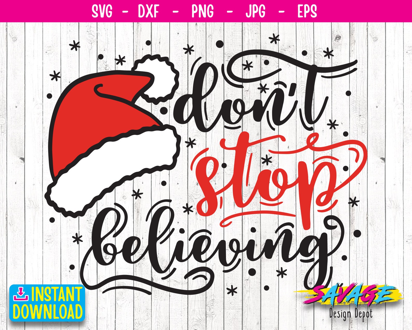 Dont Stop Believing SVG Dont Stop Believin Christmas Svg - Etsy