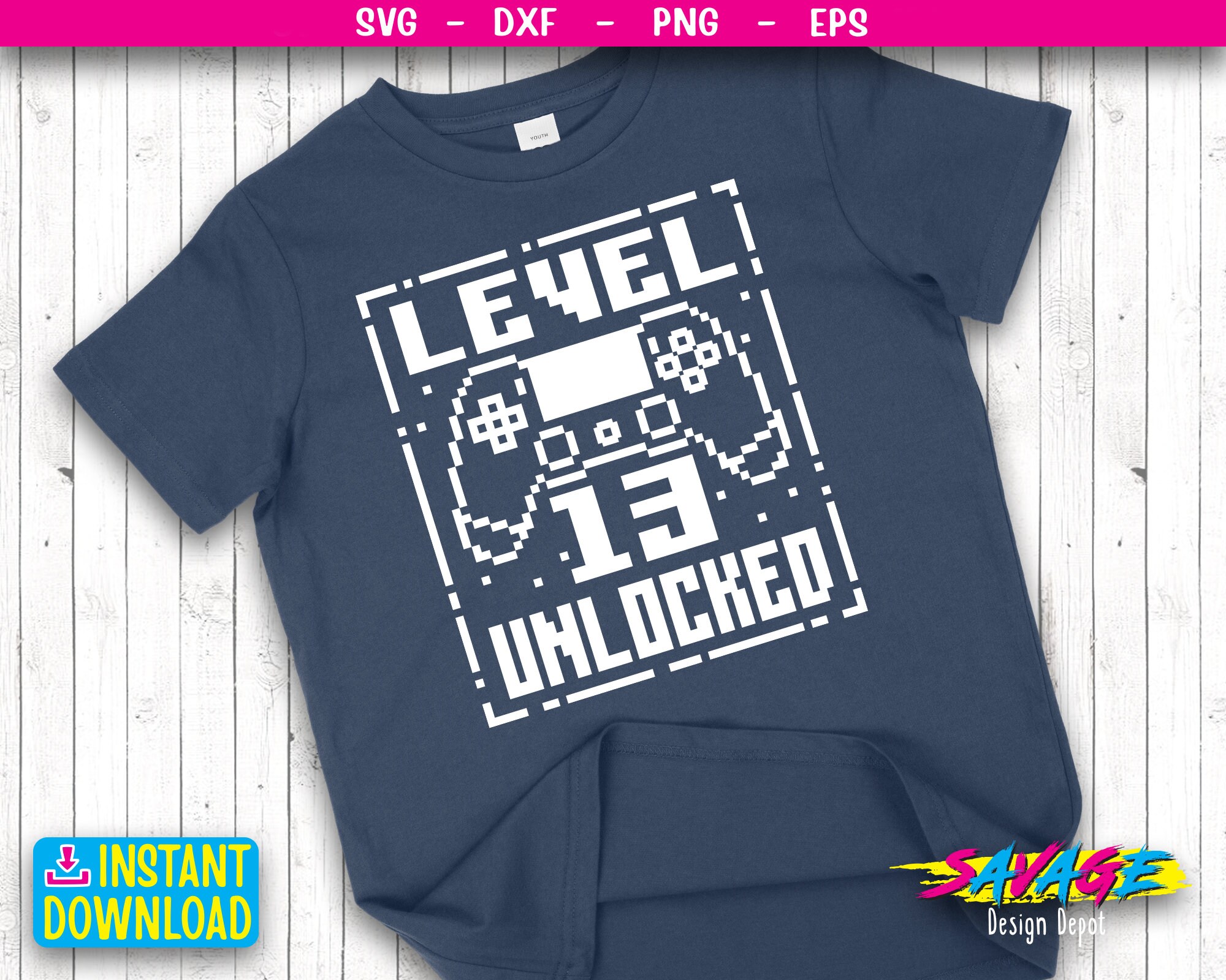 Level 13 Unlocked SVG PlayStation 13th Birthday Boy Thirteen | Etsy
