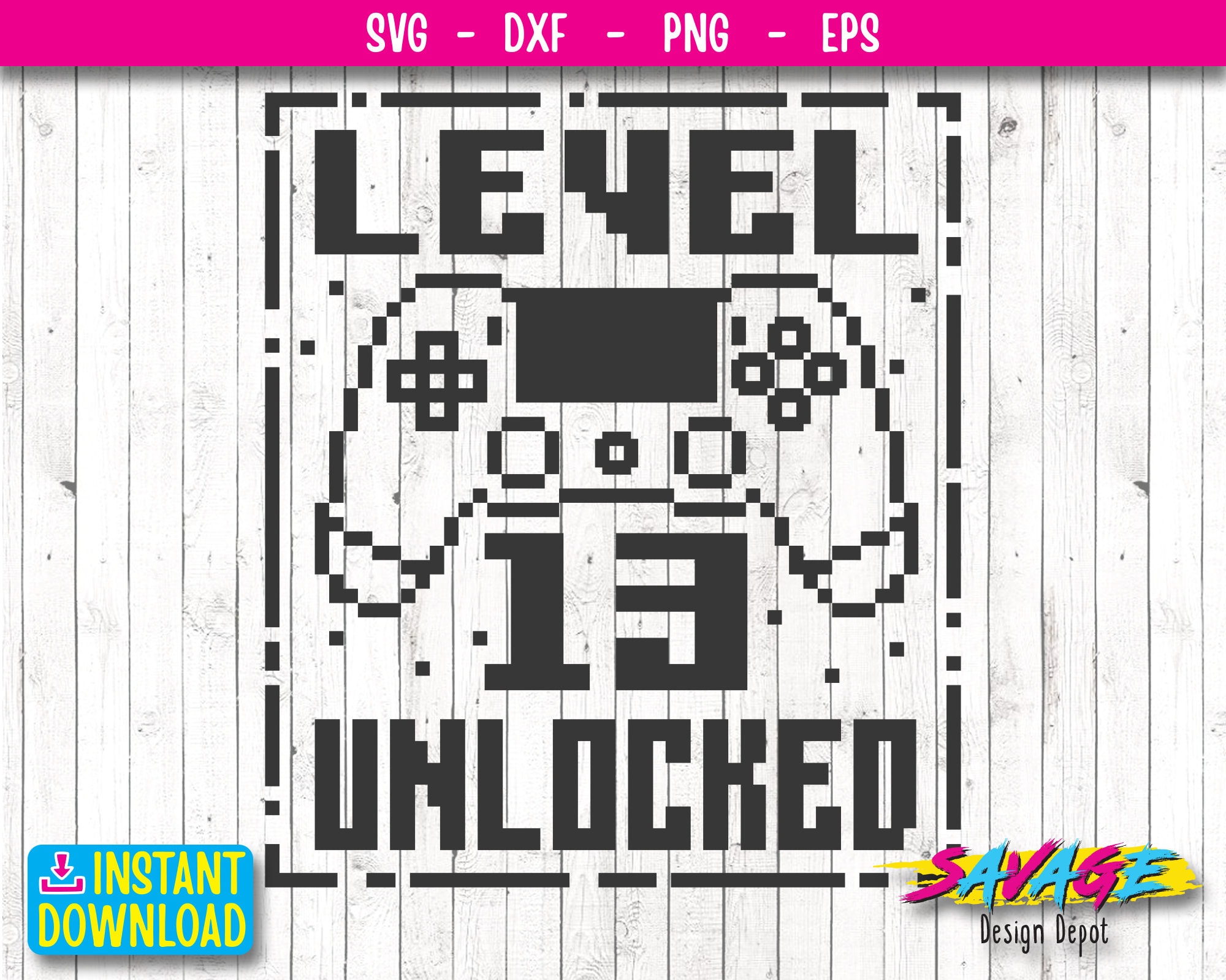 Level 13 Unlocked SVG PlayStation 13th Birthday Boy Thirteen | Etsy