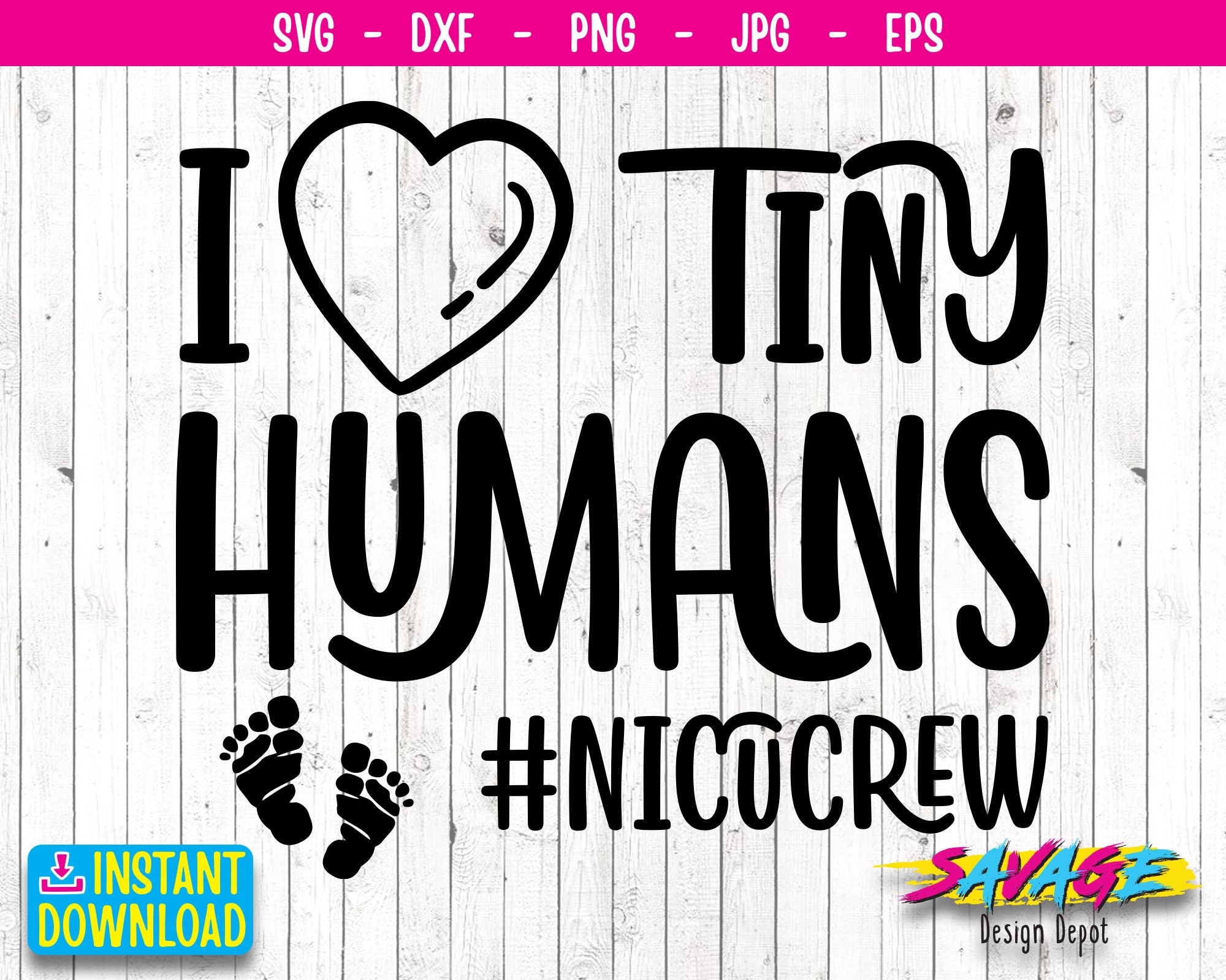 NICU Nurse SVG I Love Tiny Humans SVG Heart Tiny Humans | Etsy