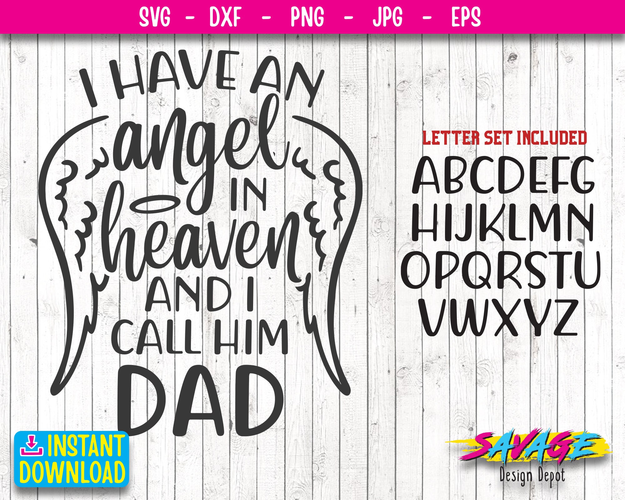 I Have an Angel in Heaven I Call Him Dad SVG Dad Memorial - Etsy