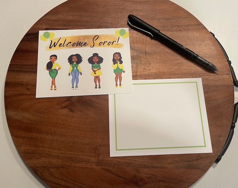 Welcome Soror Chi Eta Phi Inspired Notecard Set of 5 - Etsy