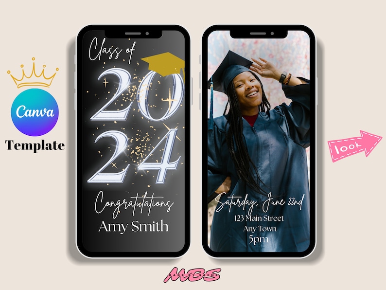 2024 Graduation Video Invitation Template: Grad Party Announcement ...
