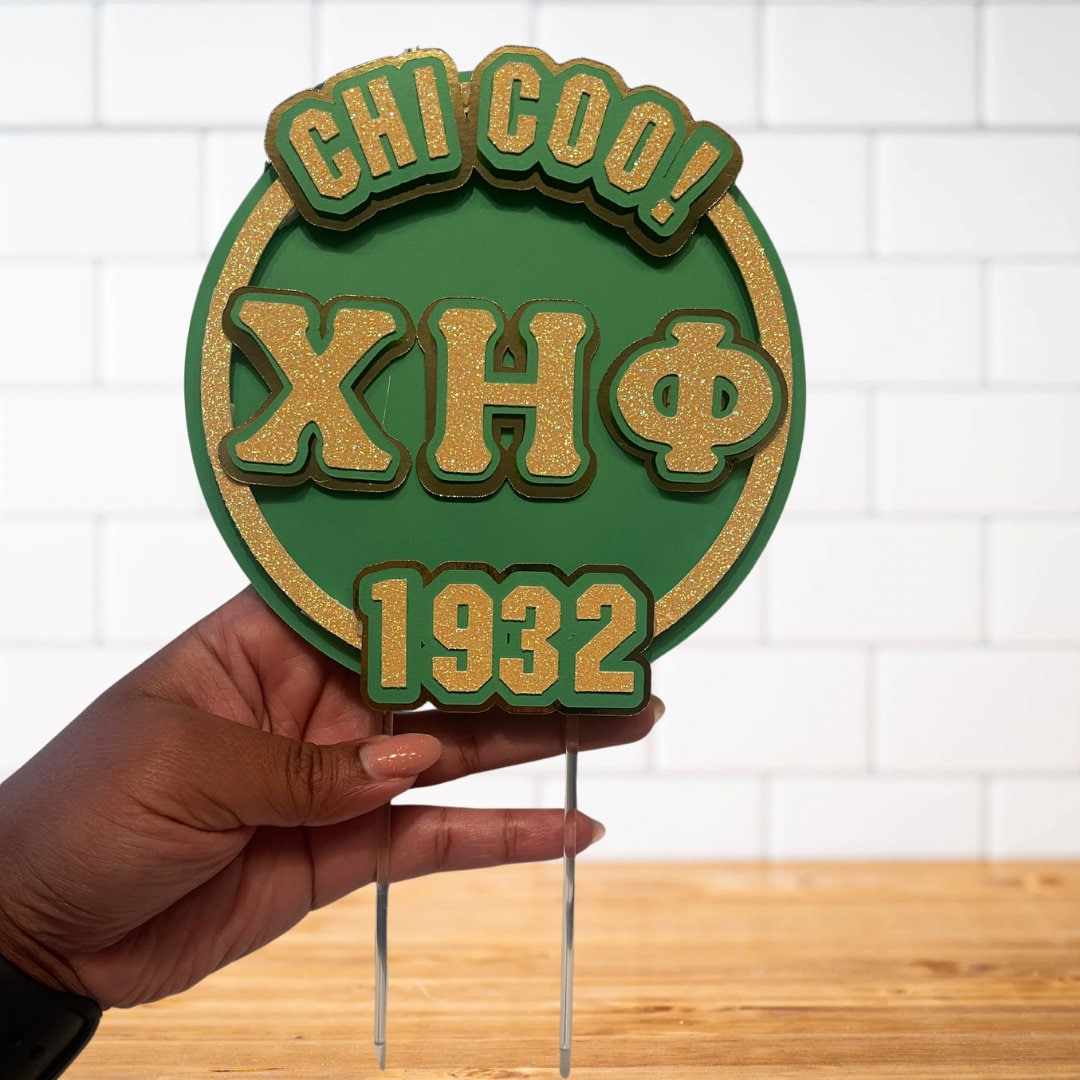 Chi Eta Phi Sorority 3D Glitter Cake Topper - Chi Coo - 1932 - Etsy