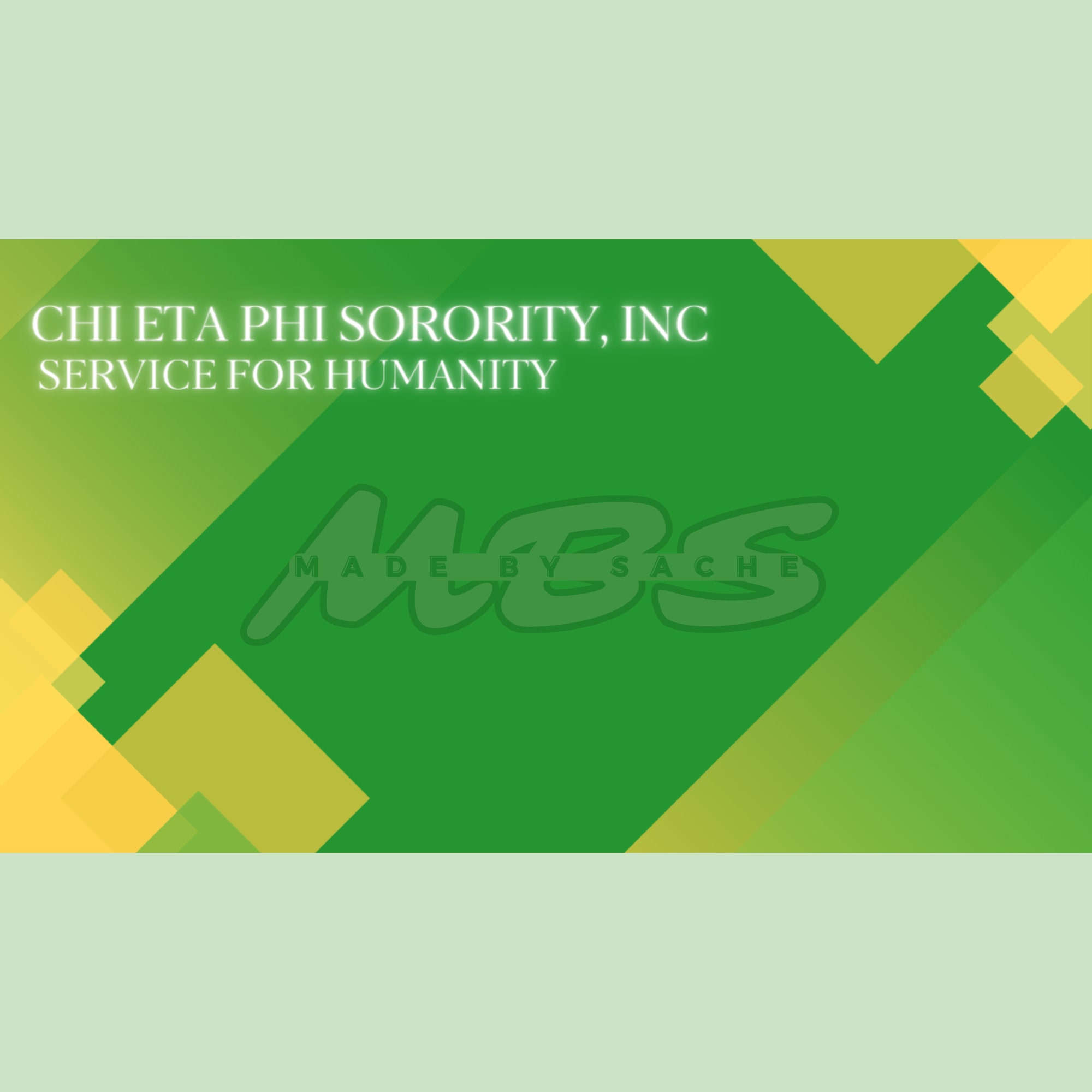 Chi Eta Phi Sorority Virtual Backgrounds: Green & Yellow (5 PNG Files ...