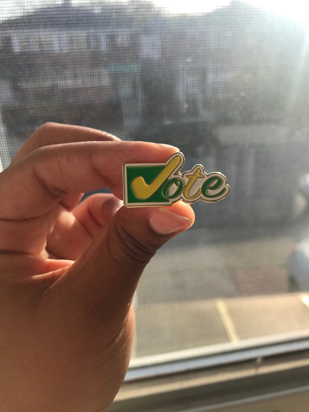 Green and Yellow Enamel Pin | Vote Pin | Chi Eta Phi - Etsy