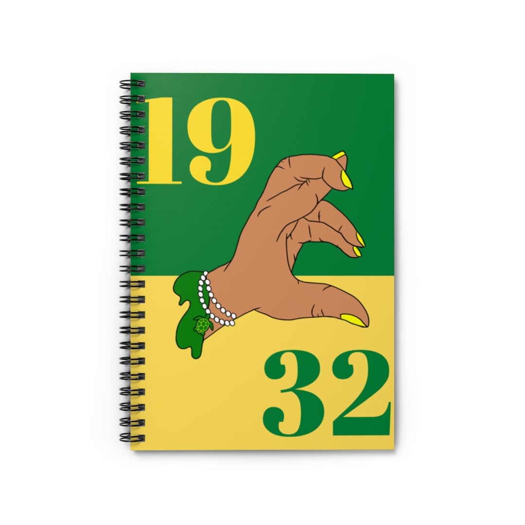 Chi Eta Phi Spiral Notebook: Green & Yellow Sorority Gift - Etsy