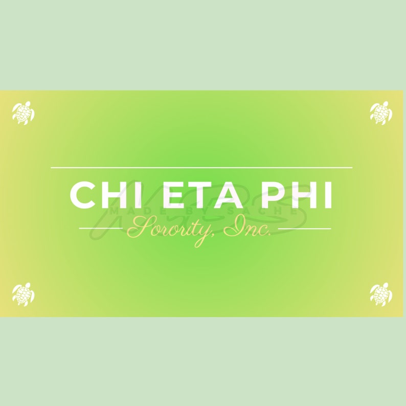 Chi Eta Phi Sorority Virtual Backgrounds: Green & Yellow (5 PNG Files ...