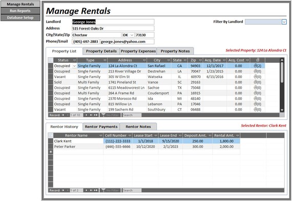 Property Management Database - Etsy