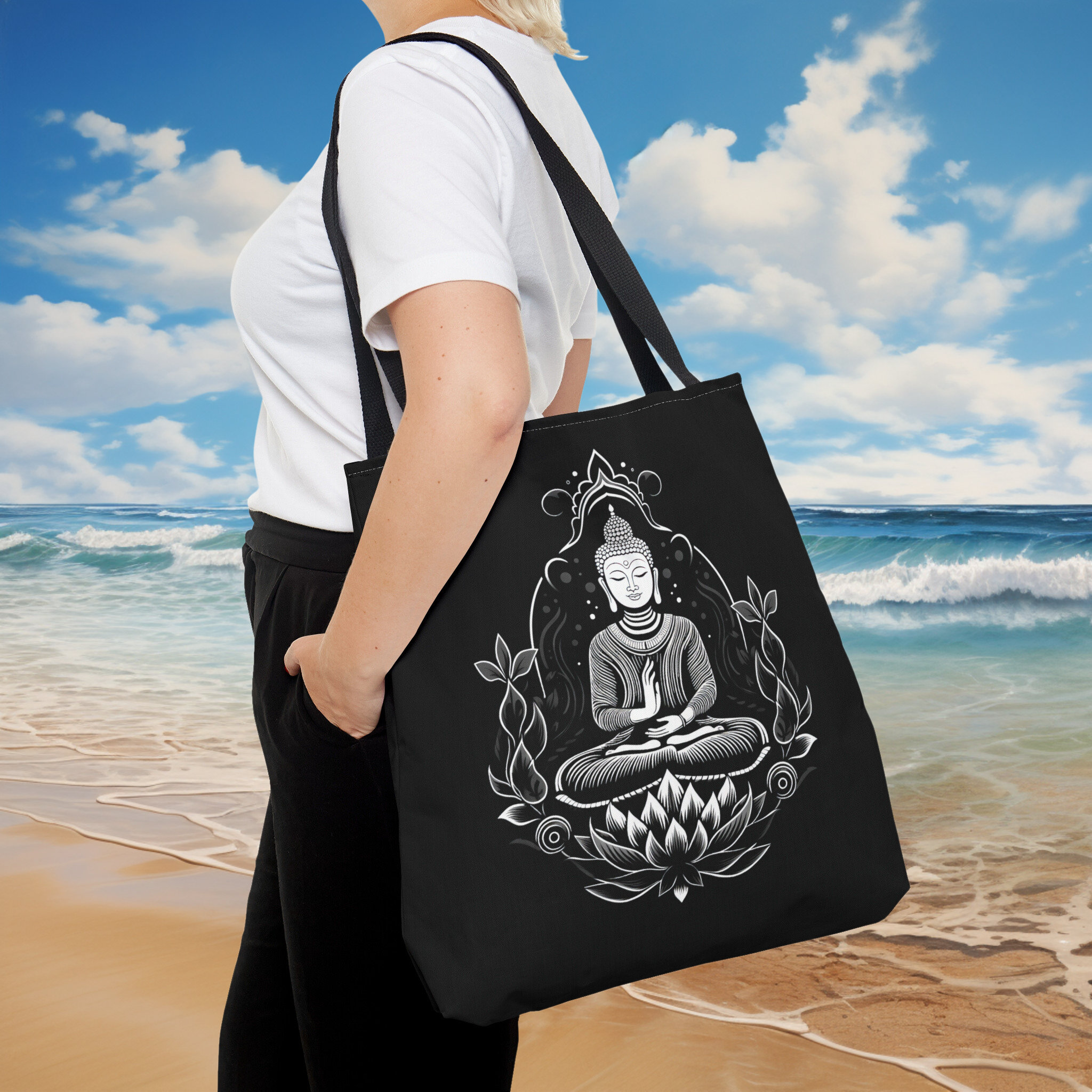 Mystical Buddha Tote Bag, Beach Bag, Grocery Bag, Shopping Bag, Gift ...
