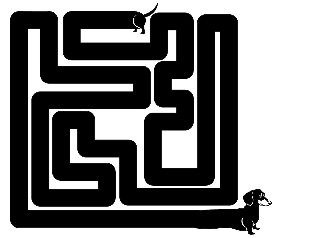 Dachshund Maze | Cricut SVG | Silhouette DXF - Etsy