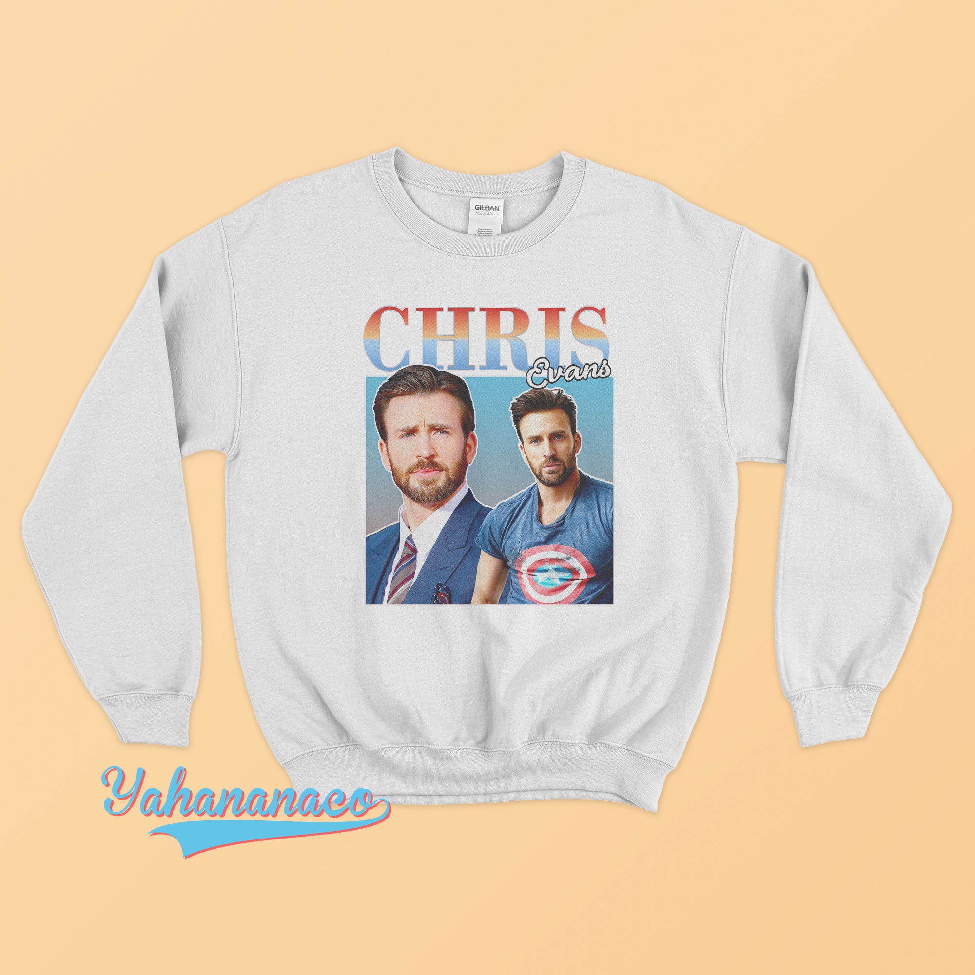 Chris Evans Sweatshirt Clothing Unisex Black White Movie Sweater ...