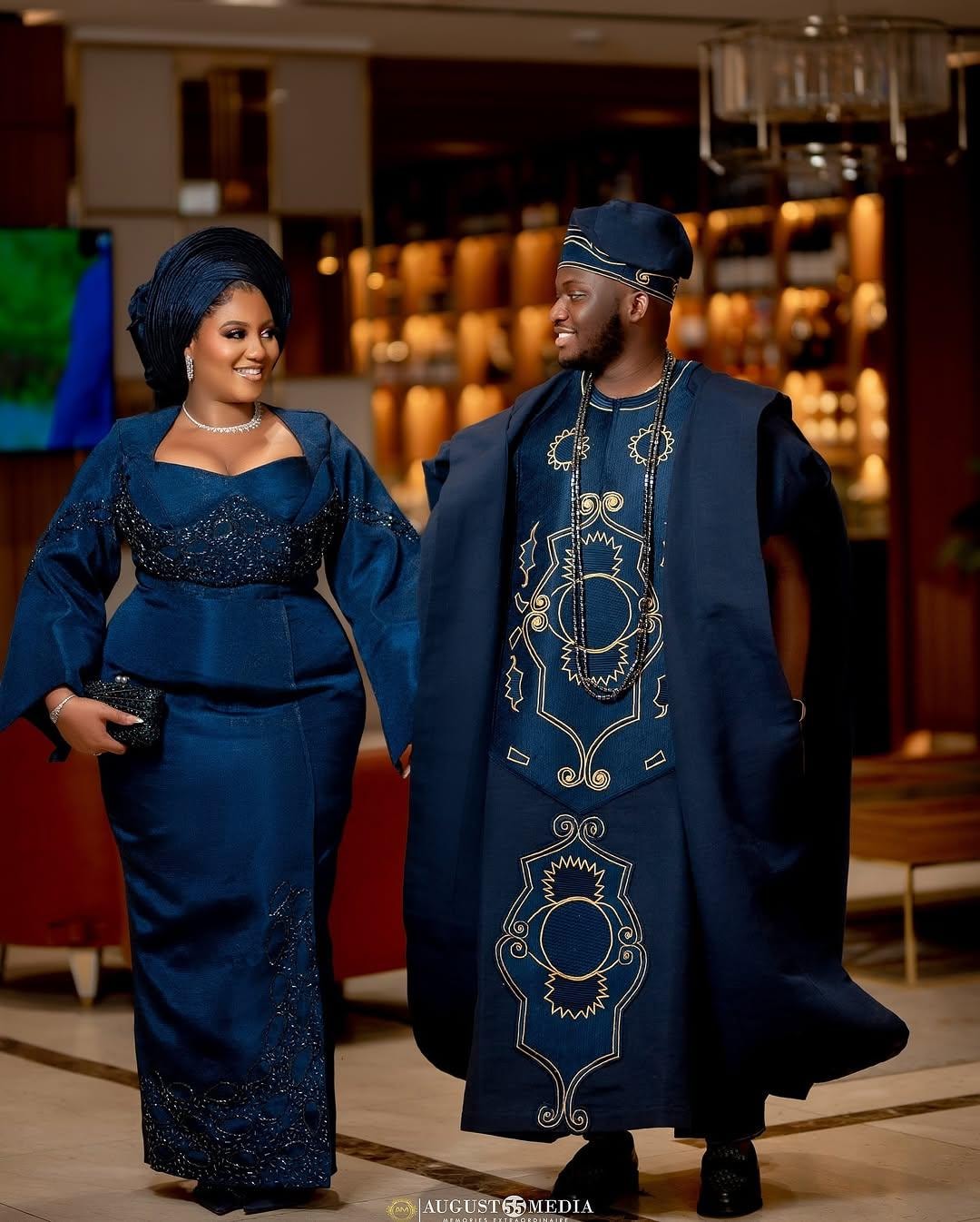 Handmade Navy Blue Aso-oke Set: Nigerian Wedding Attire - Etsy