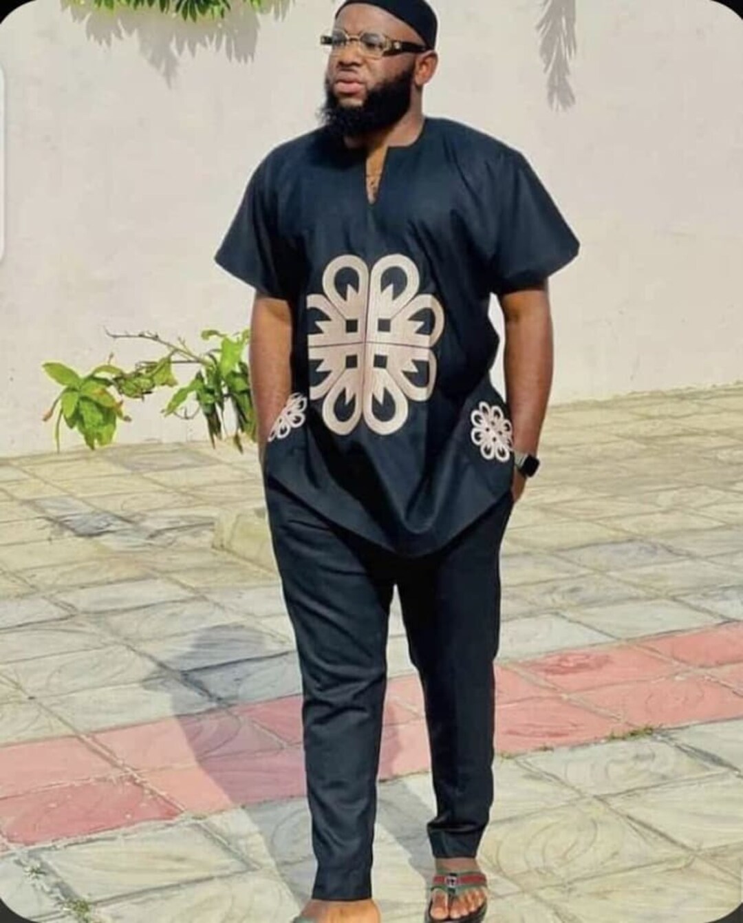 A2z Ade African Men 2pcs Black Caftan With Gold Embroidery/men Clothing ...