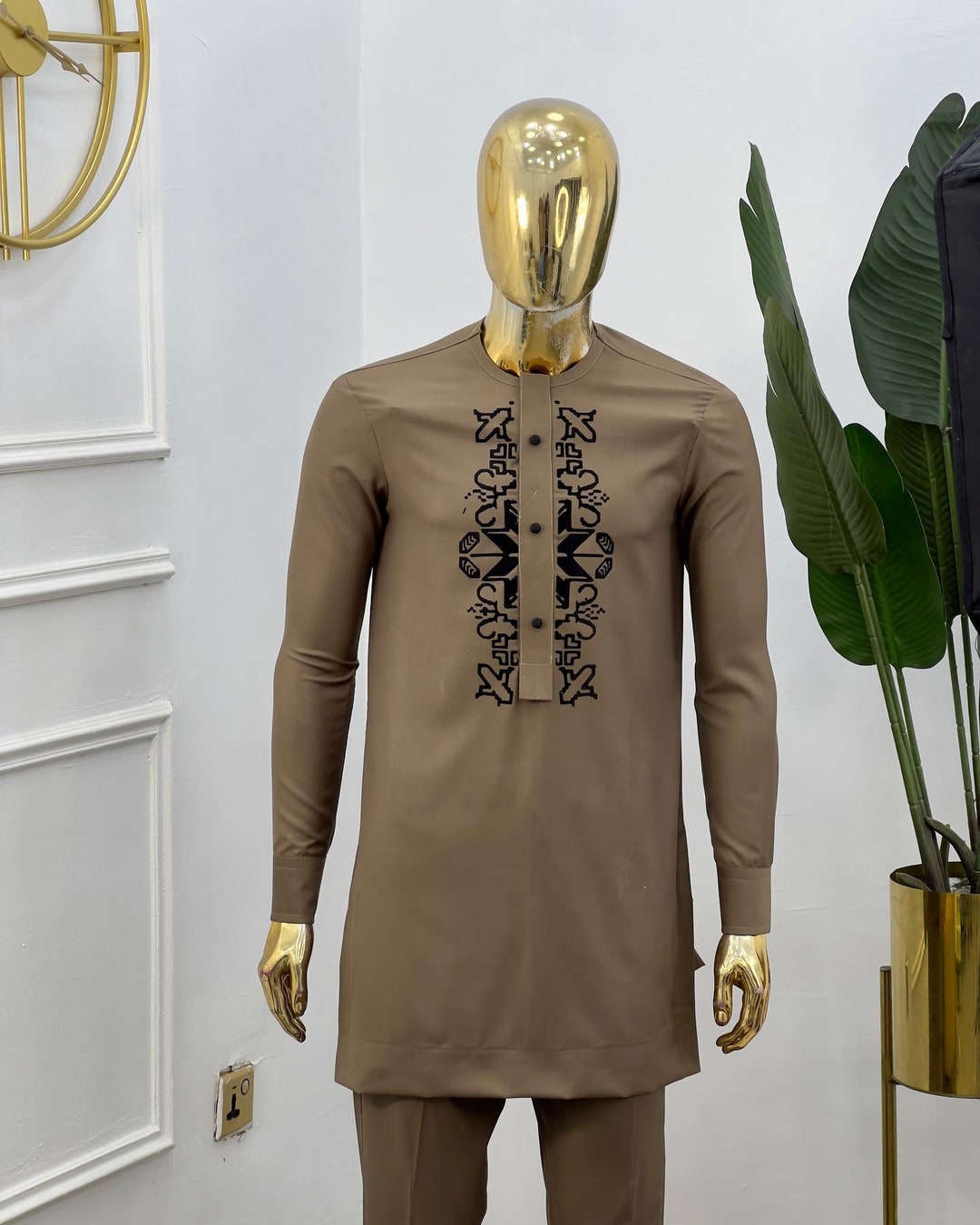 Bowale 2piece African Men Suit With Monogram Chest Design/senator Wear/african Unisex Clothing ...